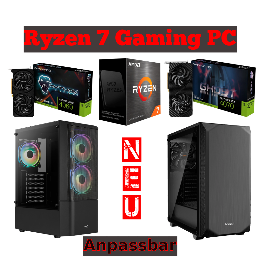 Neu RGB AMD Ryzen 7 Mittelklasse Gaming-PC RTX (Anpassbar)